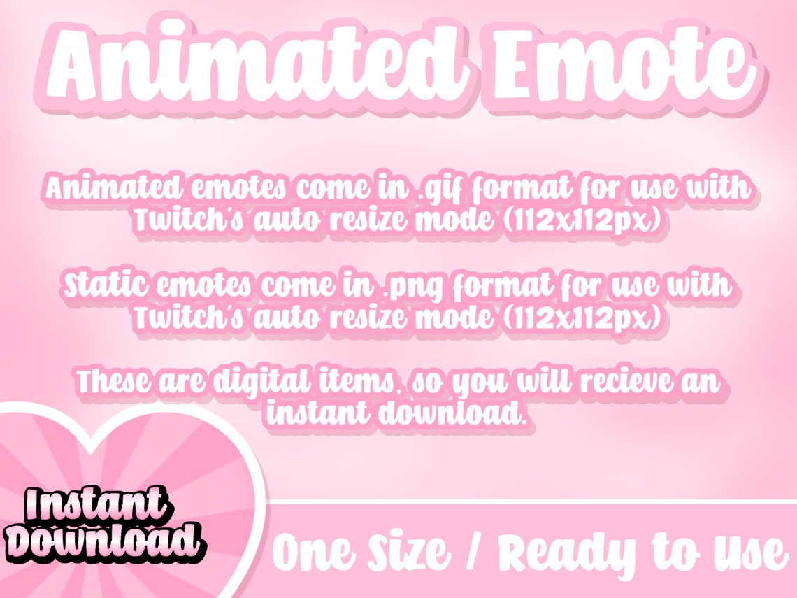 Pink Caught in 4K Animated Twitch Emote Comes With Static Emote Text ...