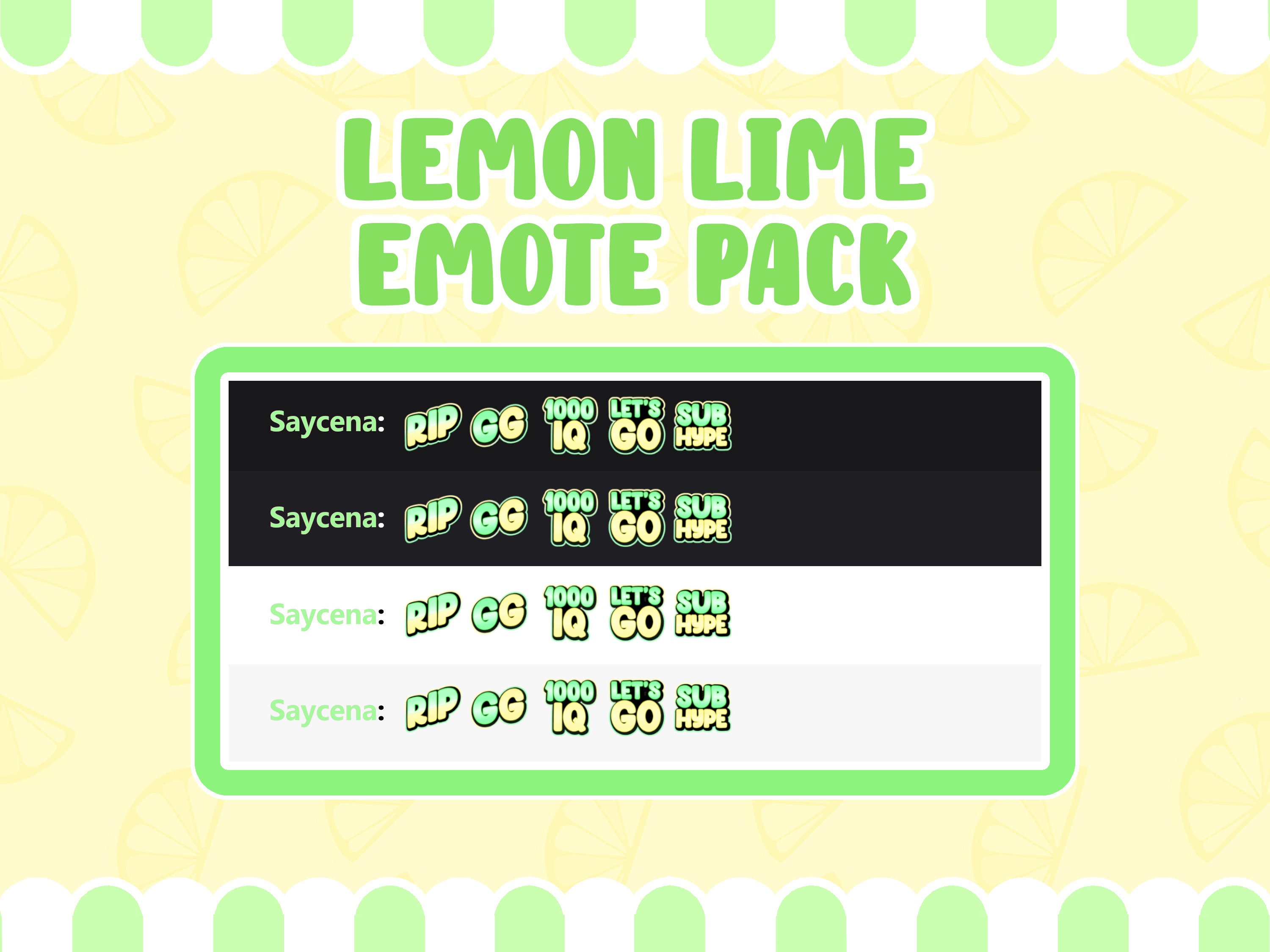 Twitch Emote Pack of 5 Lemon Lime Twitch Streamers Affiliate Emotes ...