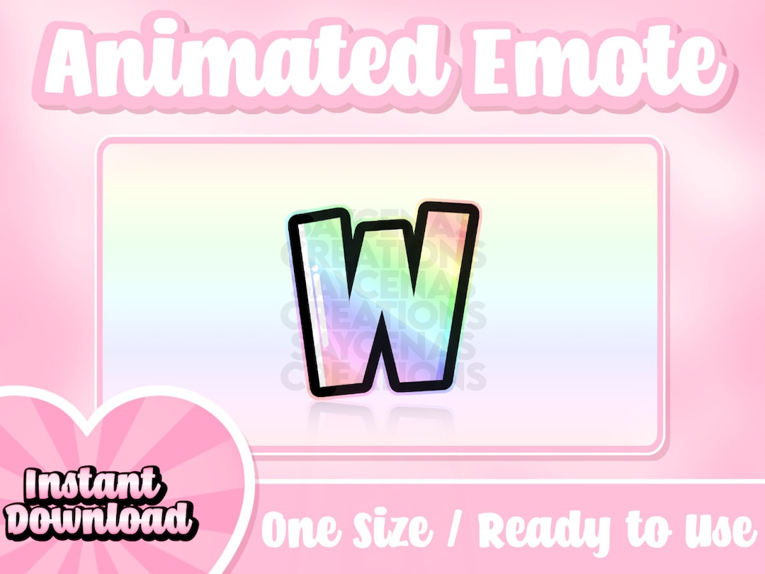 Rainbow W Animated Kick Emote: Text Emote (digital Download) - Etsy