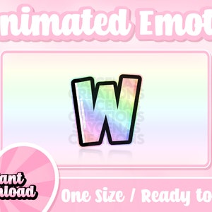 Rainbow W Animated Kick Emote: Text Emote (digital Download) - Etsy
