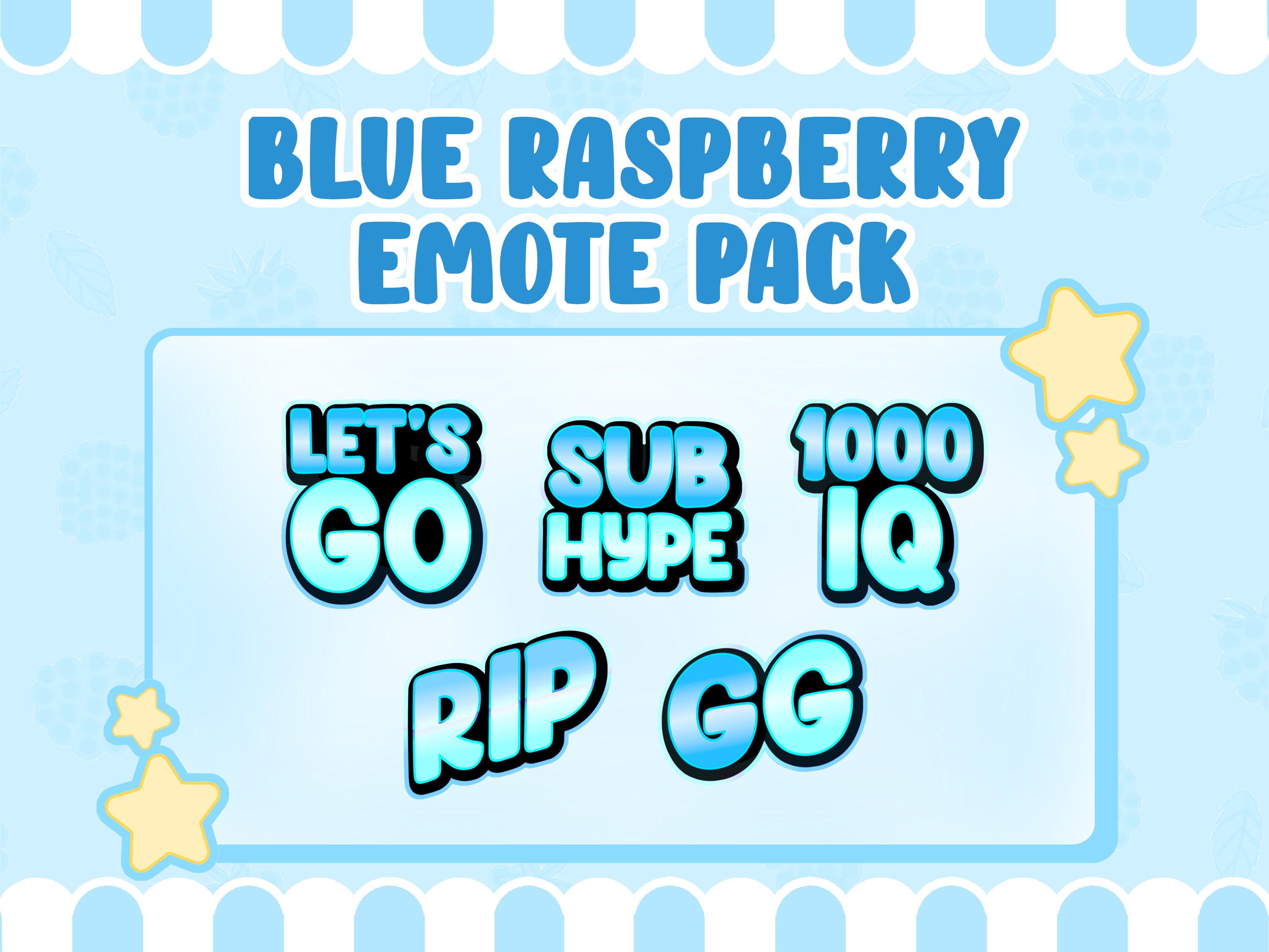 Twitch Emote Pack of 5 Blue Raspberry Twitch Streamers Affiliate Emotes ...