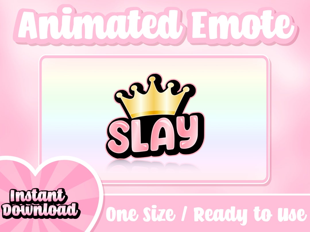 Pink Slay Crown Animated Twitch Emote | Comes With Static Emote | Text ...