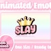 Pink Slay Crown Animated Twitch Emote | Comes With Static Emote | Text ...