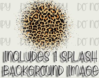 3 three Leopard Splash Background Images, PNG, SUBLIMATION - Etsy