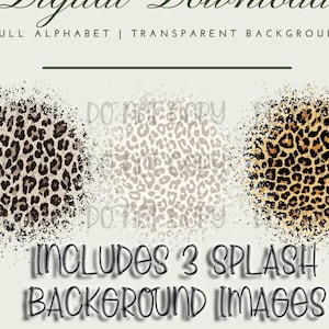 3 three Leopard Splash Background Images, PNG, SUBLIMATION - Etsy