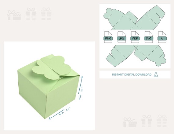 Box Template Flower Box Png Jpg Pdf Svg Ai A3 Sheet - Etsy