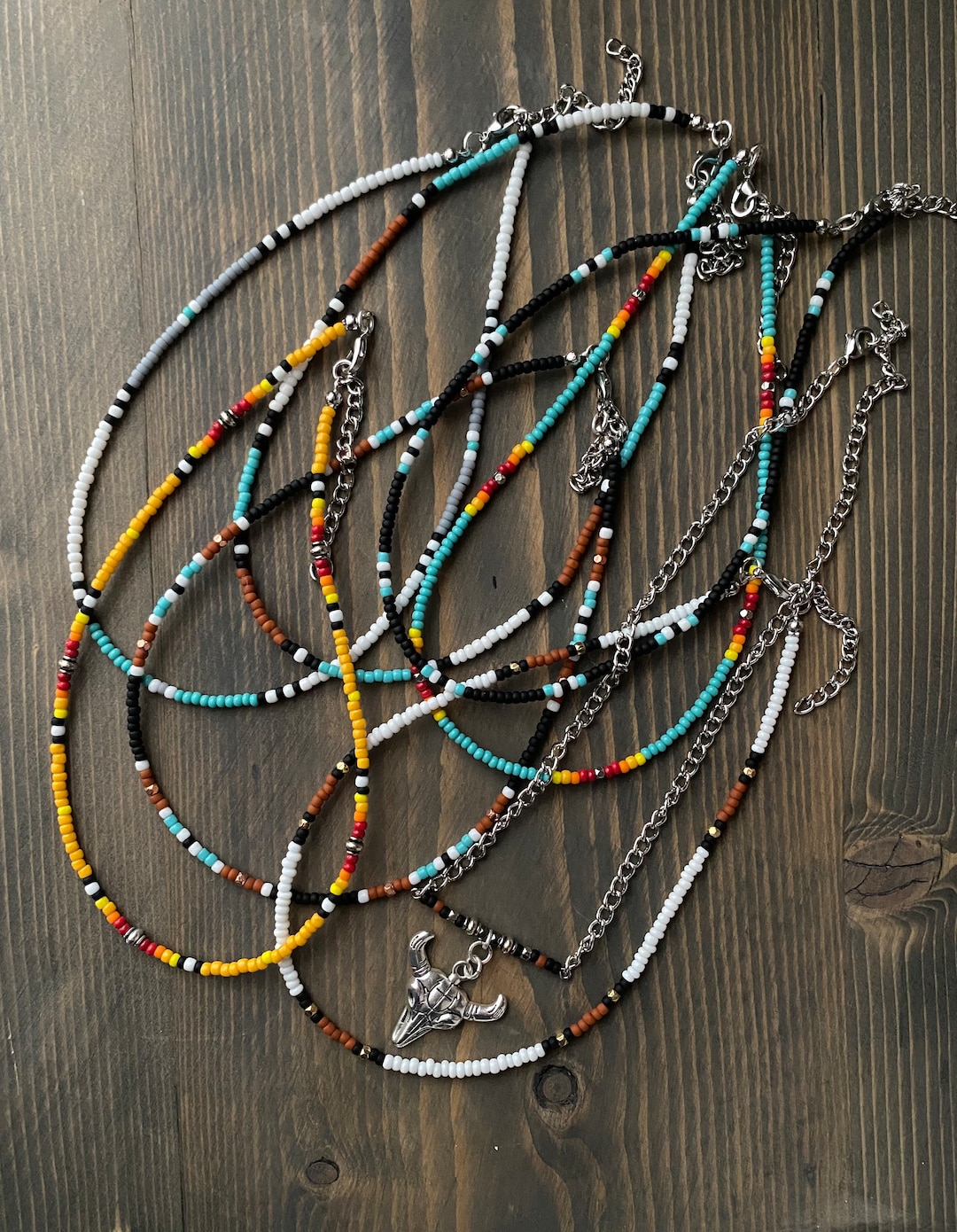 Western Beaded Choker | Seed Bead Necklace - Etsy