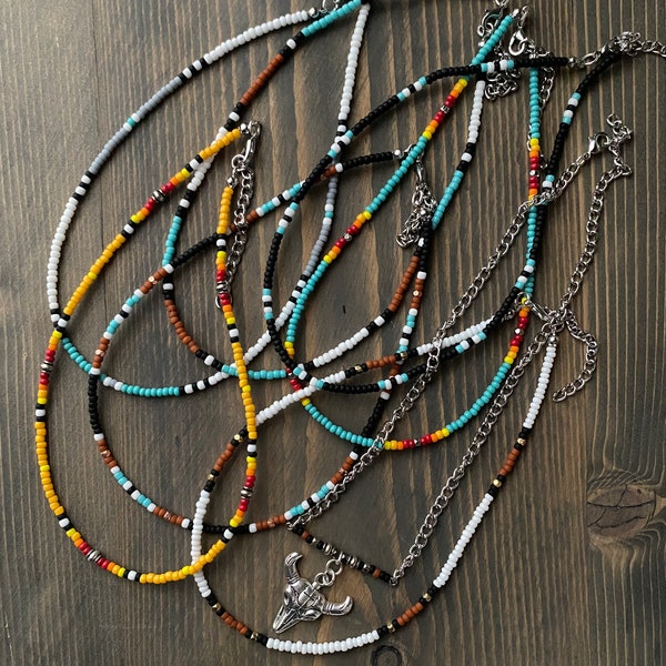 Western Beaded Necklace - Etsy