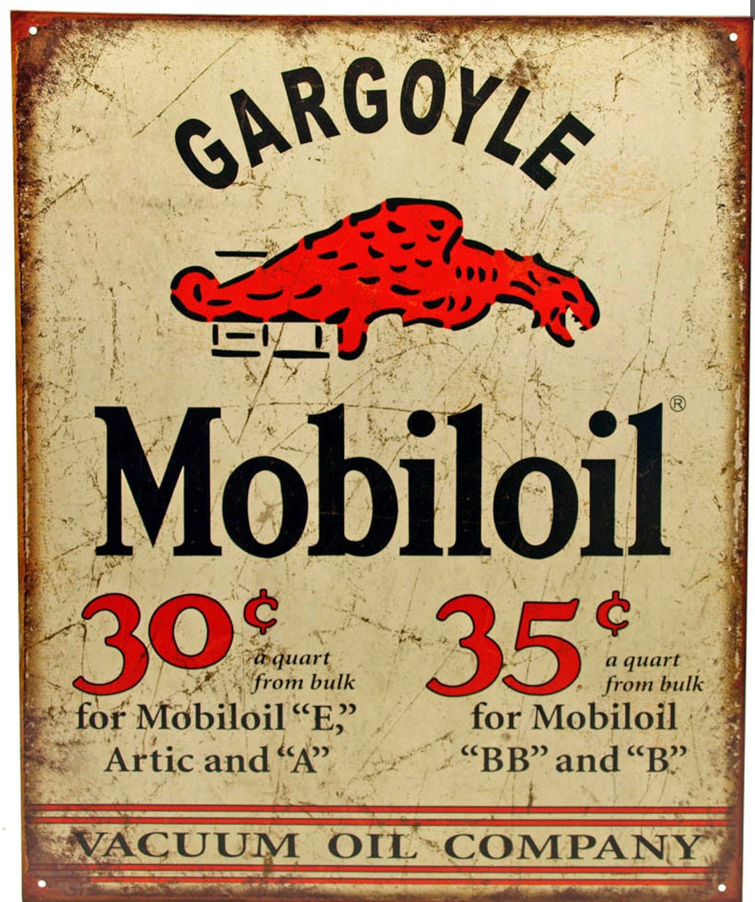 Nostalgic Mobil Oil Gargoyle Tin Sign - Etsy