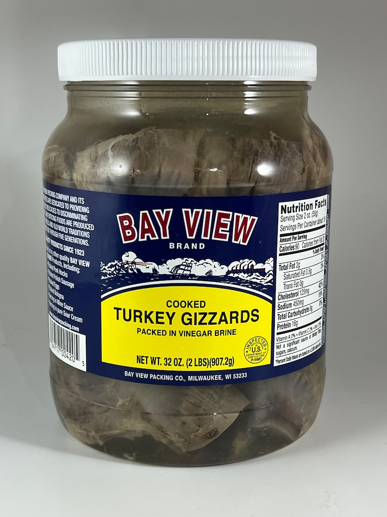 Bay View Brand Pickled Turkey Gizzards Pack of 4 Jars 32 Ounces Each - Etsy