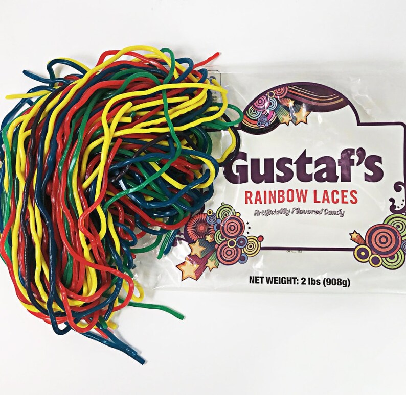 Gustaf's Old Fashioned Rainbow Laces Licorice 2-pound Bag - Etsy