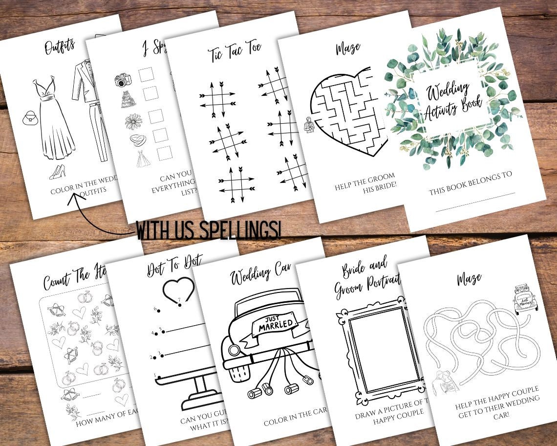 Kids Printable Wedding Activity Book, Kids Wedding Activity Pack ...