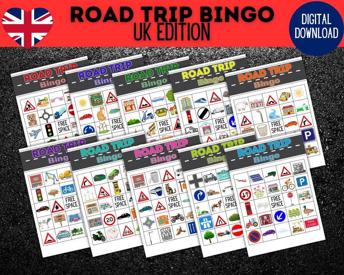 Road Trip Bingo Printable Car Trip Scavenger Hunt for Kids Car Journey ...