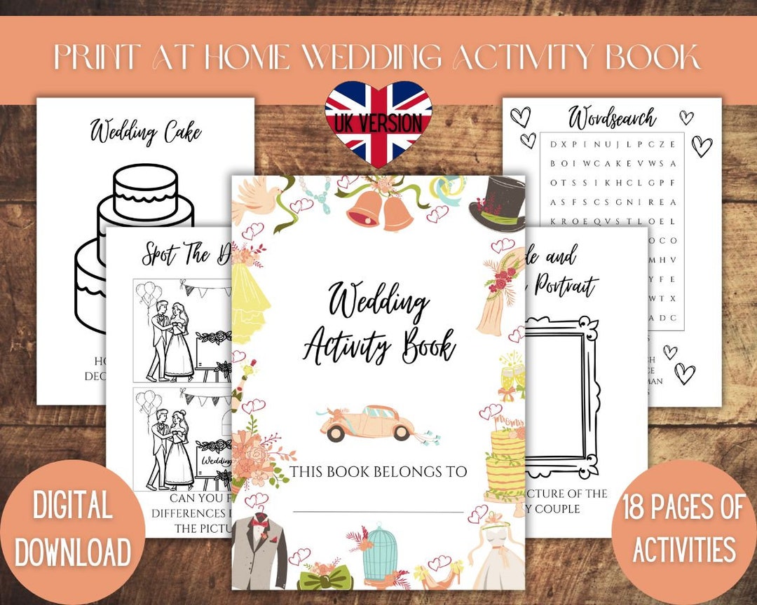 Kids Printable Wedding Activity Book, Kids Wedding Activity Pack ...