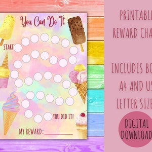 Ice Cream Reward Chart Summer Printable Kids Good Behaviour Sticker ...