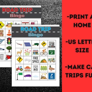 Road Trip Bingo Printable Car Trip Scavenger Hunt for Kids Car Journey ...