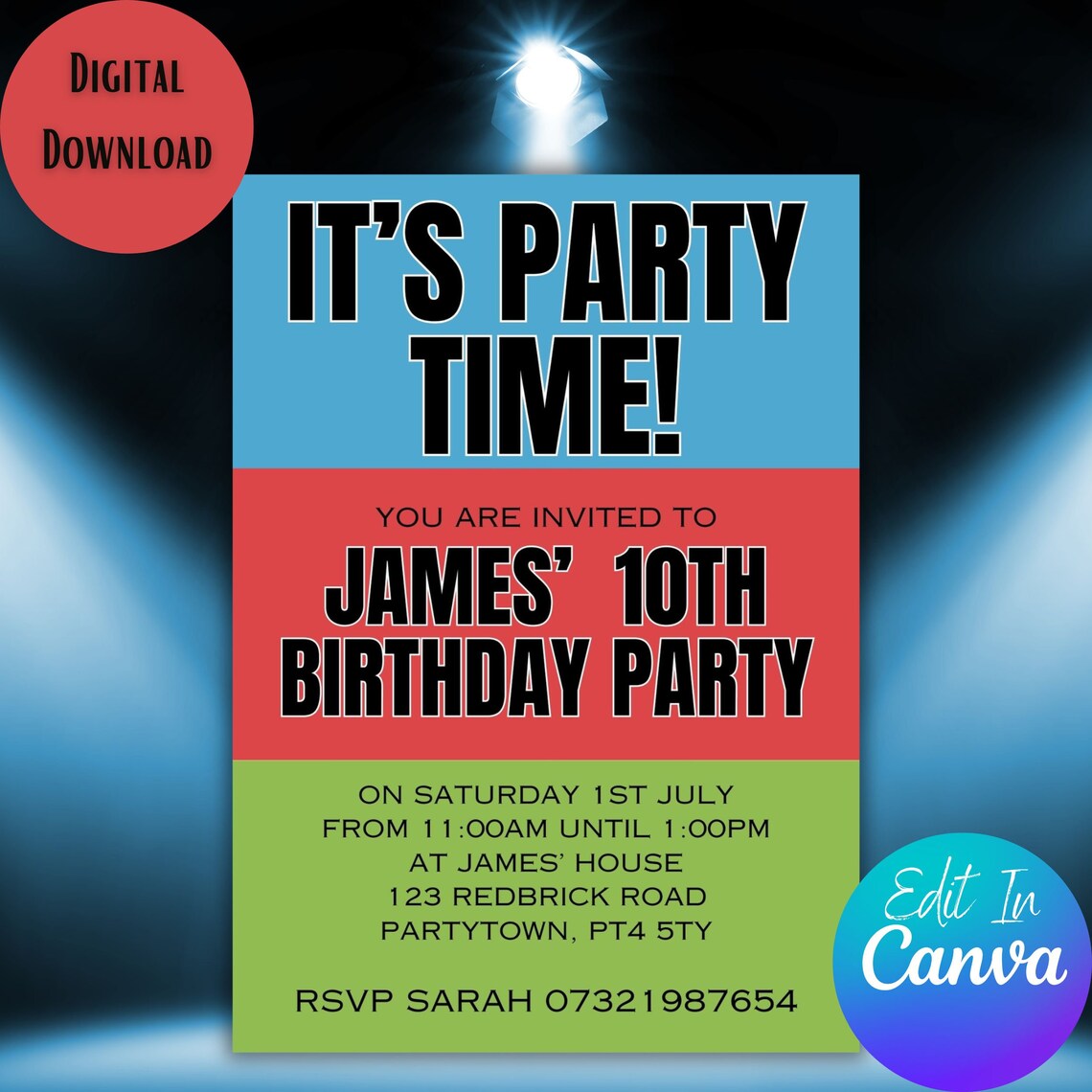 Hydration Drink Editable Party Invitation, Kids Digital Party Invite ...
