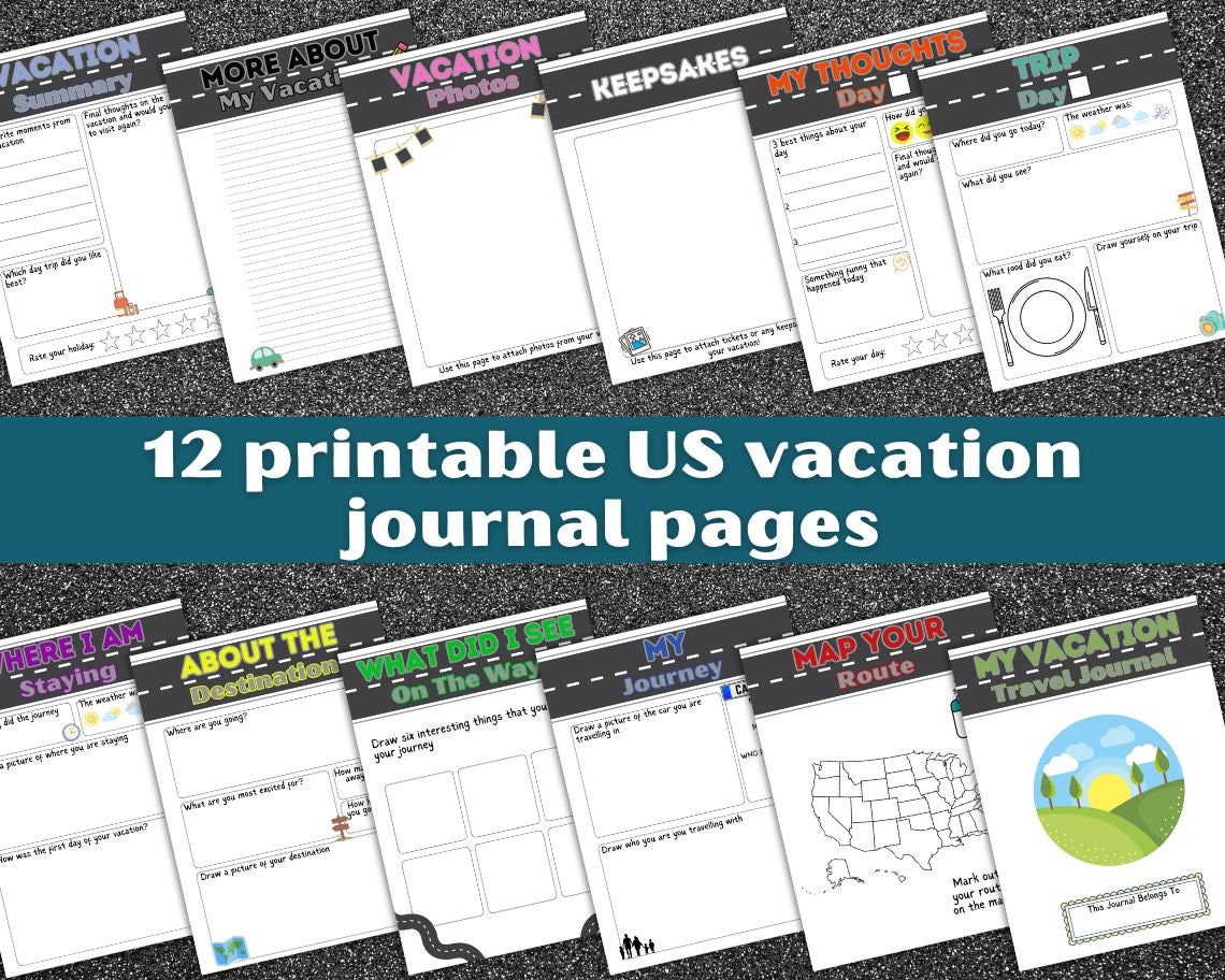 Kids Road Trip Bundle Printable Kids Travel Bingo Journal Summer ...