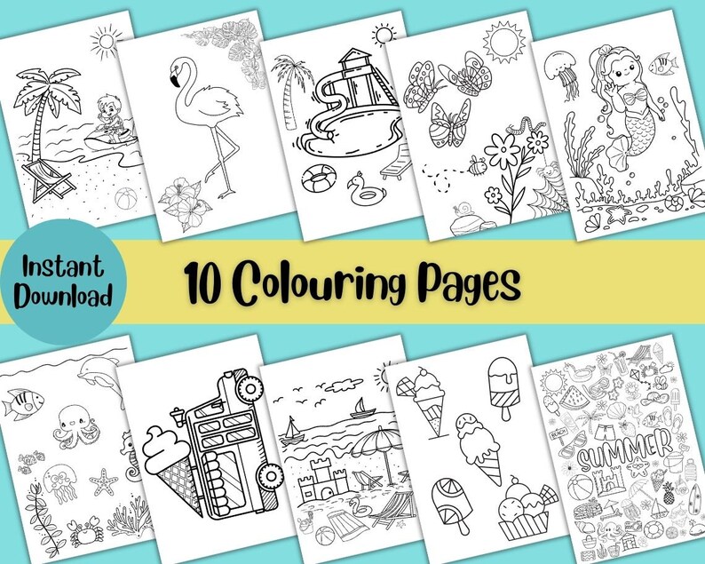 Kids Summer Activity Pack Printable Summer Holiday Colouring Puzzles ...