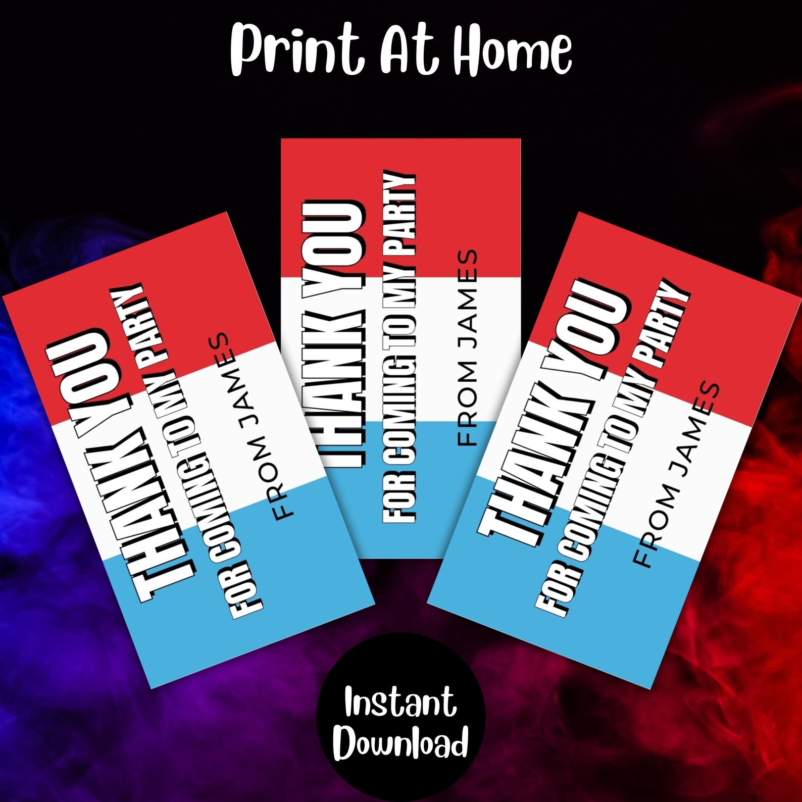 Hydration Drink Editable Party Thank You Tag, Kids Digital Party Bag ...