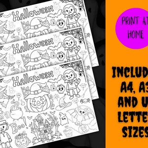Kids Halloween Colouring Mat Printable Halloween Coloring Sheet for ...
