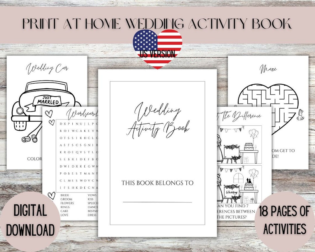 Kids Printable Wedding Activity Book, Kids Wedding Pack, Wedding ...