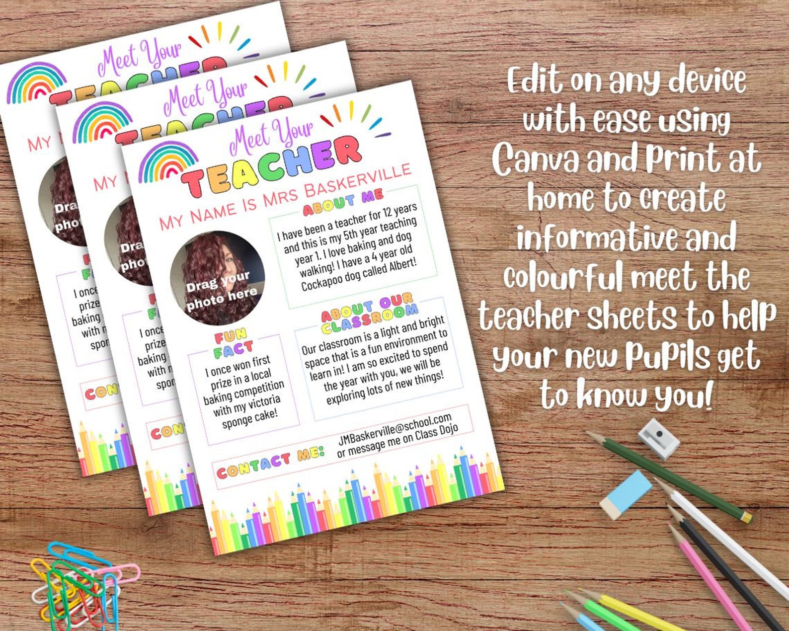 Meet the Teacher Editable Template, Back to School Letter, Meet Your ...
