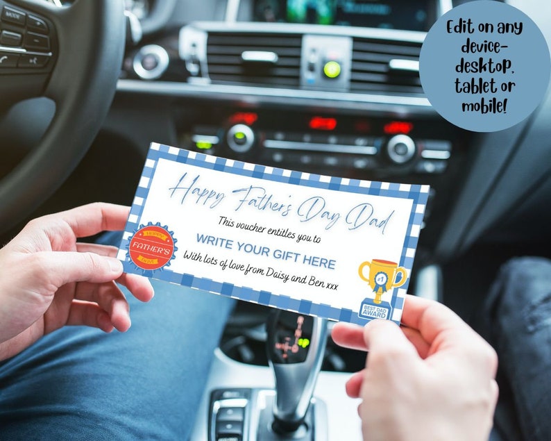 Editable Father's Day Voucher, Print at Home Dad Coupon, Printable ...