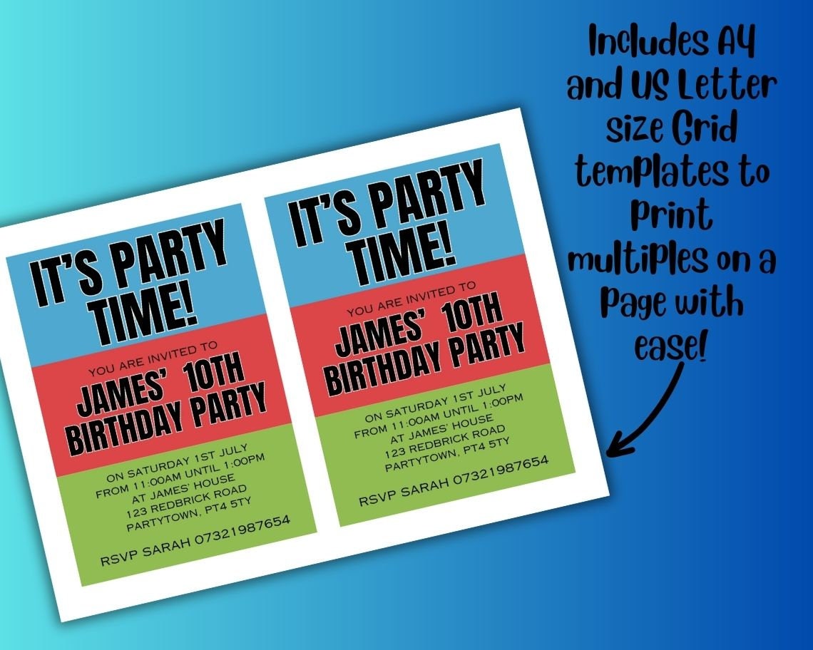 Hydration Drink Editable Party Invitation, Kids Digital Party Invite ...