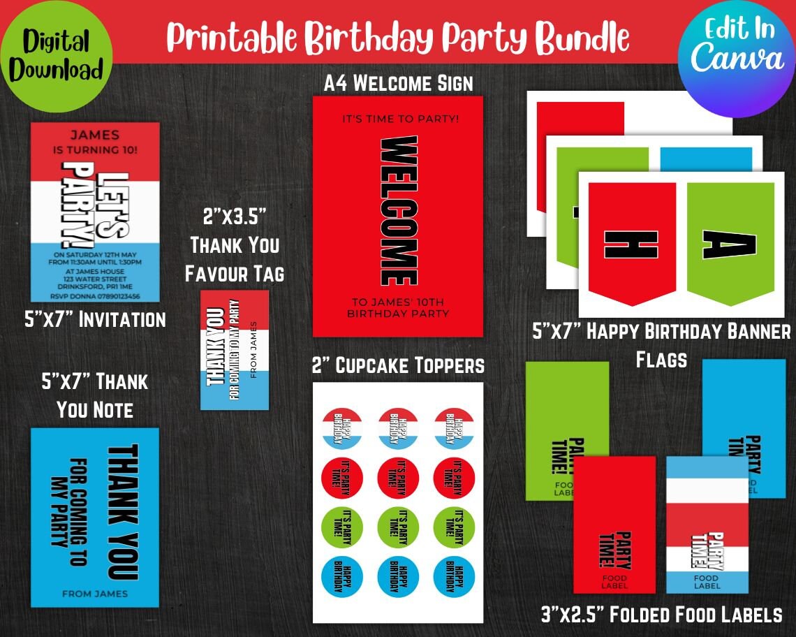 Hydration Drink Printable Party Bundle Kids Editable Party - Etsy UK
