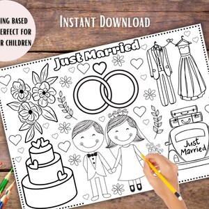 Kids Printable Wedding Activity Mat, Kids Wedding Placemat, Wedding ...