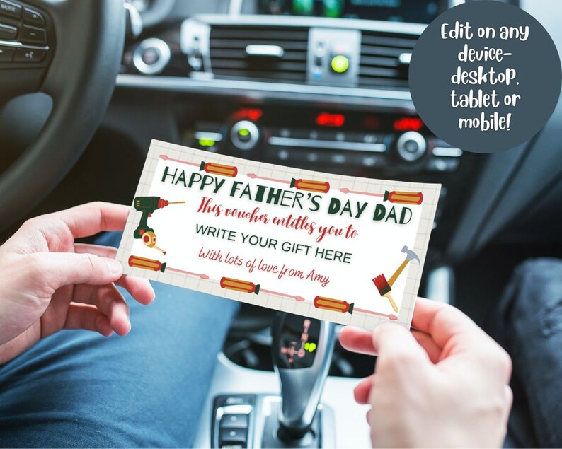 Editable Father's Day DIY Voucher, Print at Home Dad Coupon, Printable ...