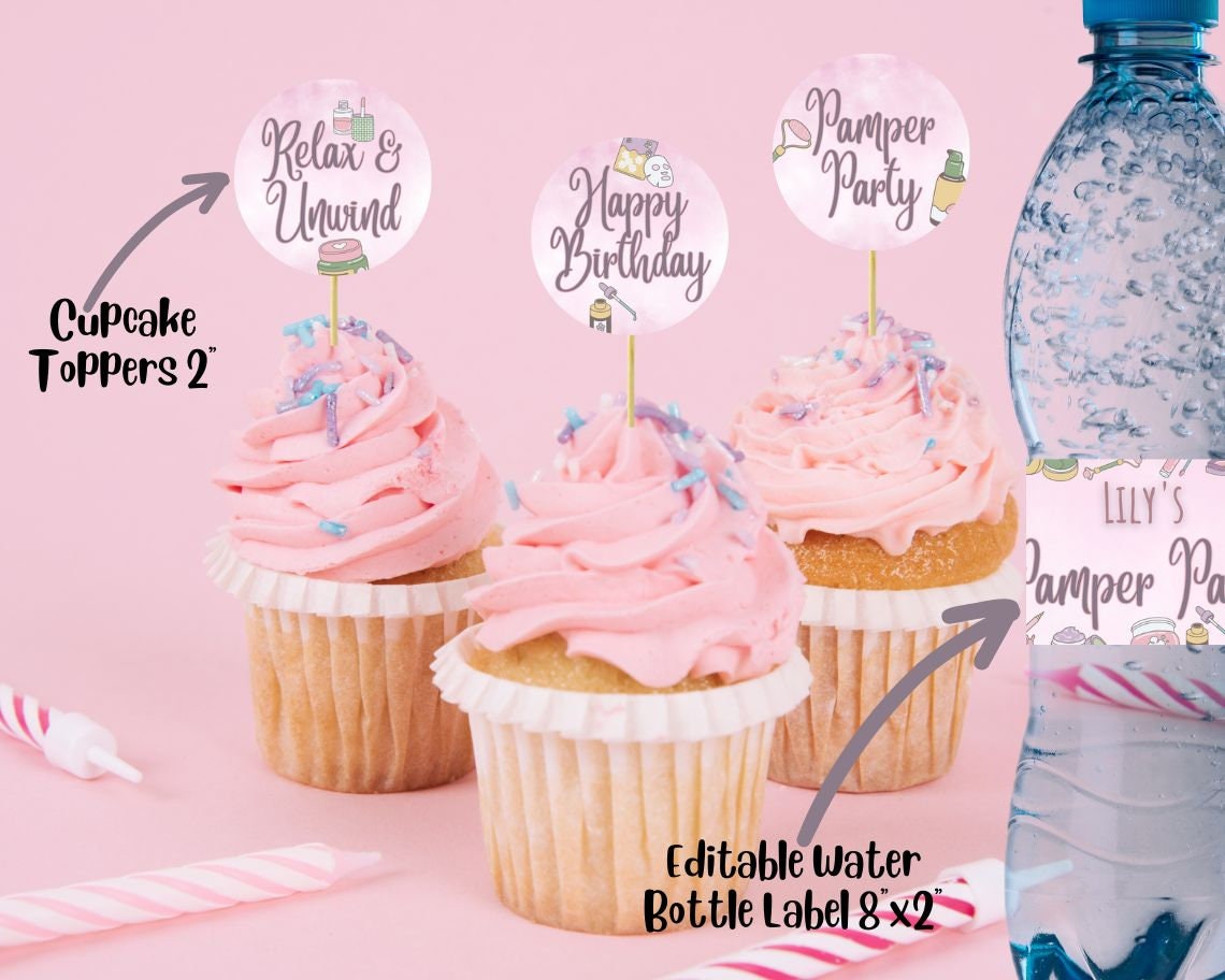 Printable Pamper Party Bundle, Editable Pamper Party Decorations Set ...