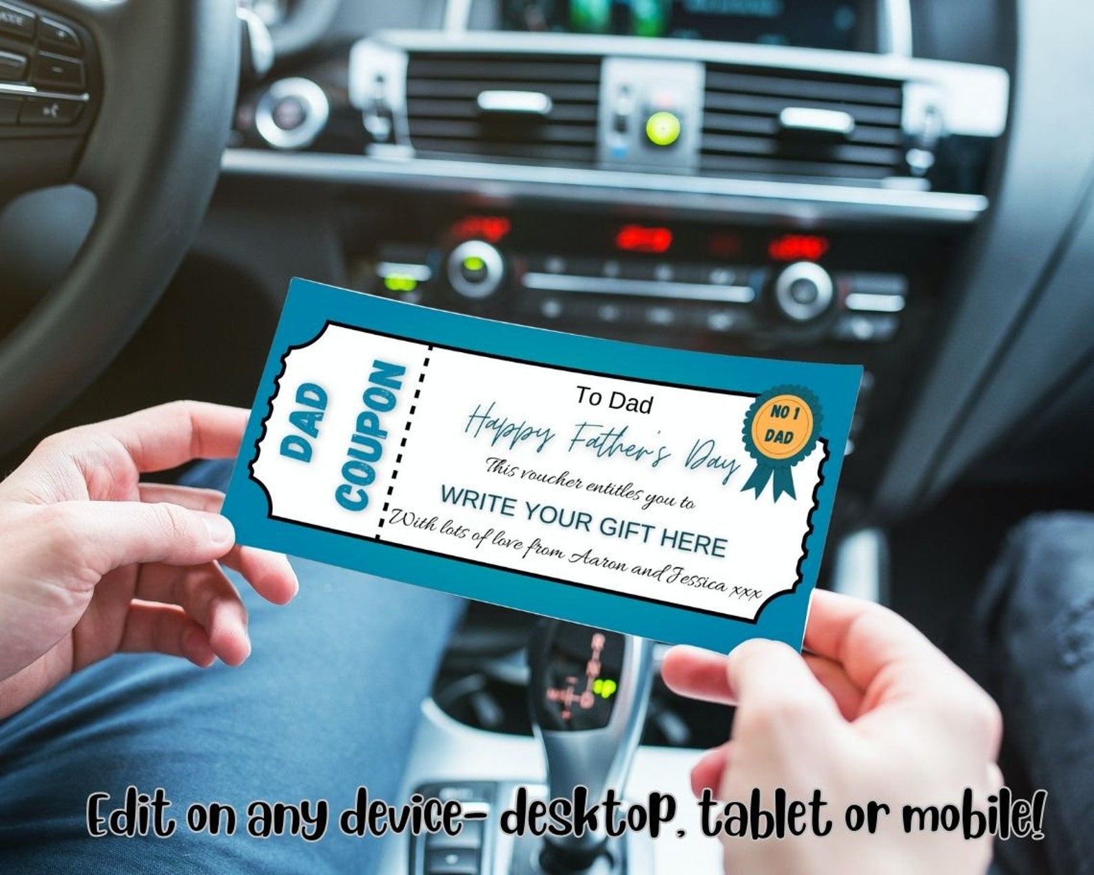 Editable Father's Day Voucher, Print at Home Dad Coupon, Printable ...