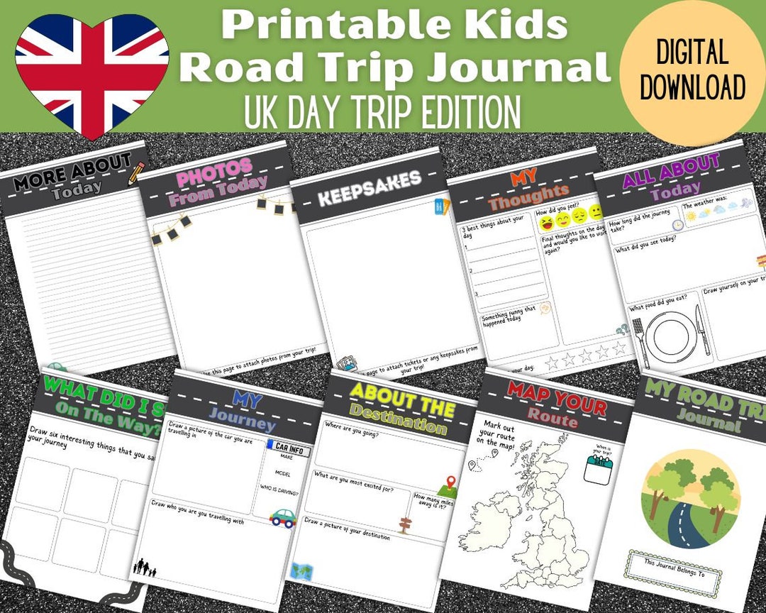 Kids Road Trip Journal Printable Kids Travel Journal Summer Road Trip ...