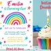 Editable Rainbow Party Invitation, Kids Digital Party Invite, Rainbow ...