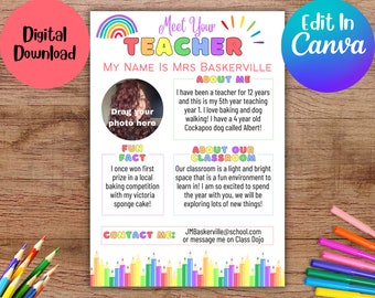 EDITABLE Meet the Teacher Template Back to School First - Etsy
