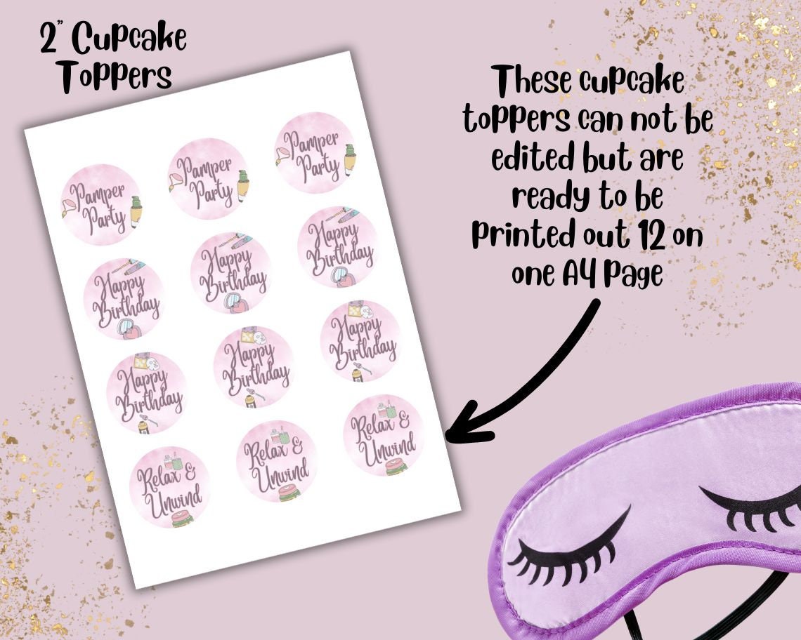 Printable Pamper Party Bundle, Editable Pamper Party Decorations Set ...