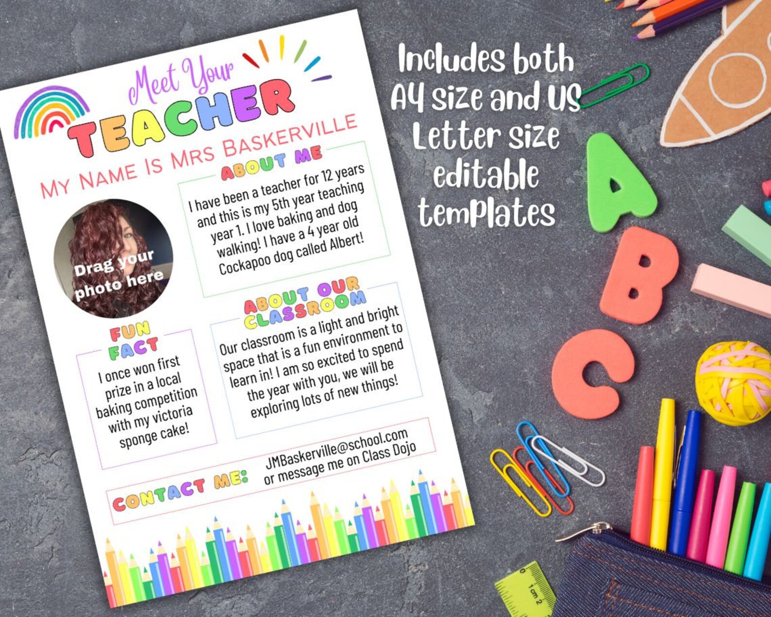 Meet the Teacher Editable Template, Back to School Letter, Meet Your ...
