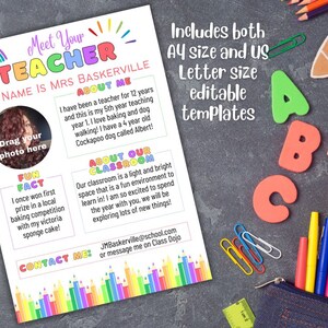 Meet the Teacher Editable Template, Back to School Letter, Meet Your ...