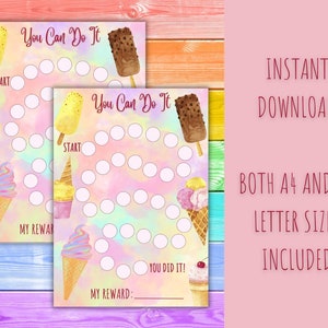 Ice Cream Reward Chart Summer Printable Kids Good Behaviour Sticker ...