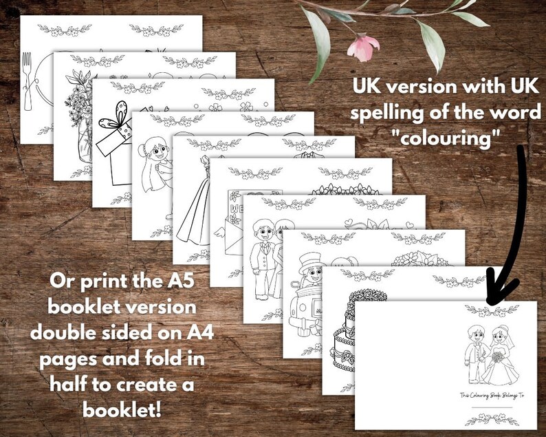 Kids Printable Wedding Colouring Book, Kids Wedding Activity Booklet ...