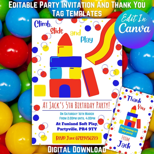 Soft Play Invitation - Etsy UK