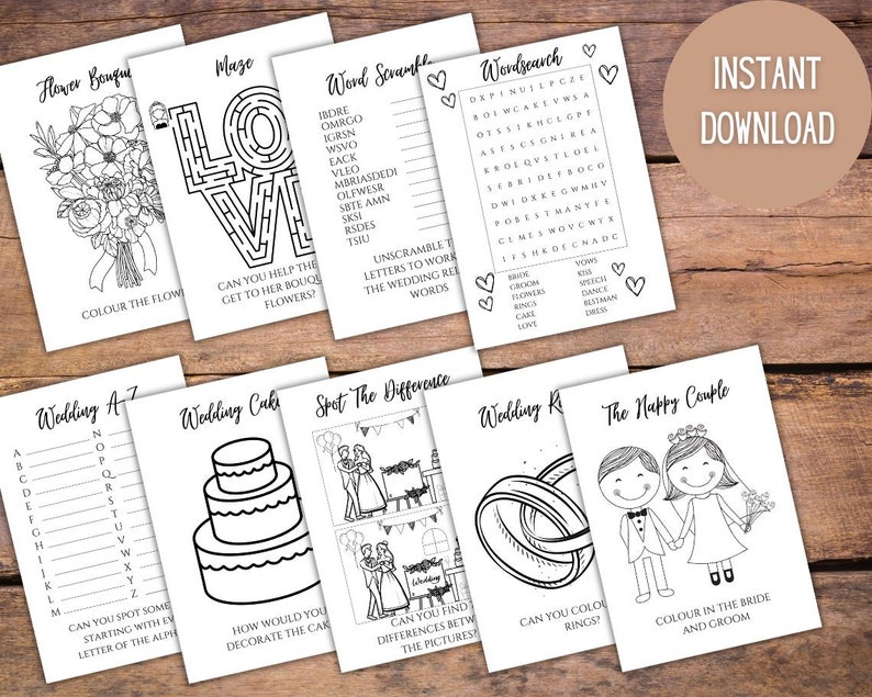 Kids Printable Wedding Activity Book, Kids Wedding Activity Pack ...