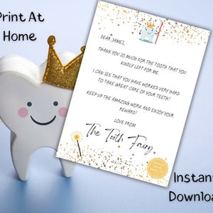 Tooth Fairy Letter and Receipt, Editable Certificate,instant Download ...