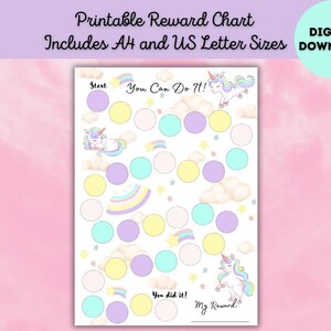 Unicorn Reward Chart Printable Kids Good Behaviour Sticker Chart ...