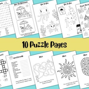 Kids Summer Activity Pack Printable Summer Holiday Colouring Puzzles ...