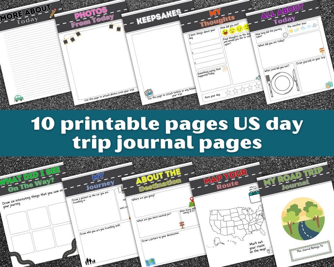 Kids Road Trip Bundle Printable Kids Travel Bingo Journal Summer ...