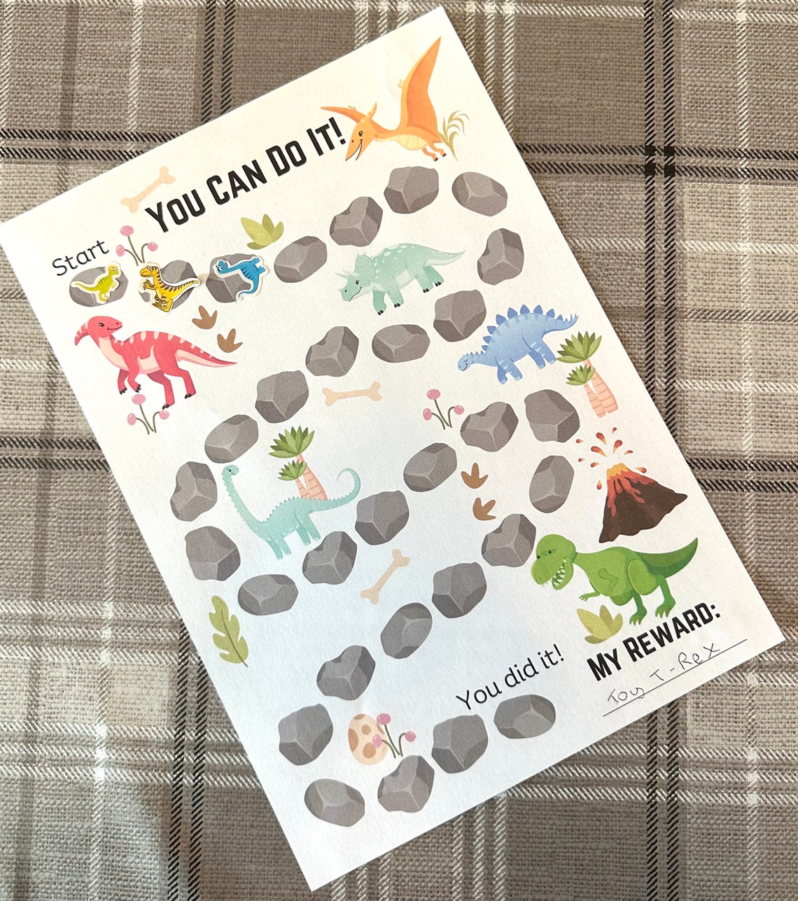 Dinosaur Reward Chart Printable Kids Good Behaviour Sticker Chart ...