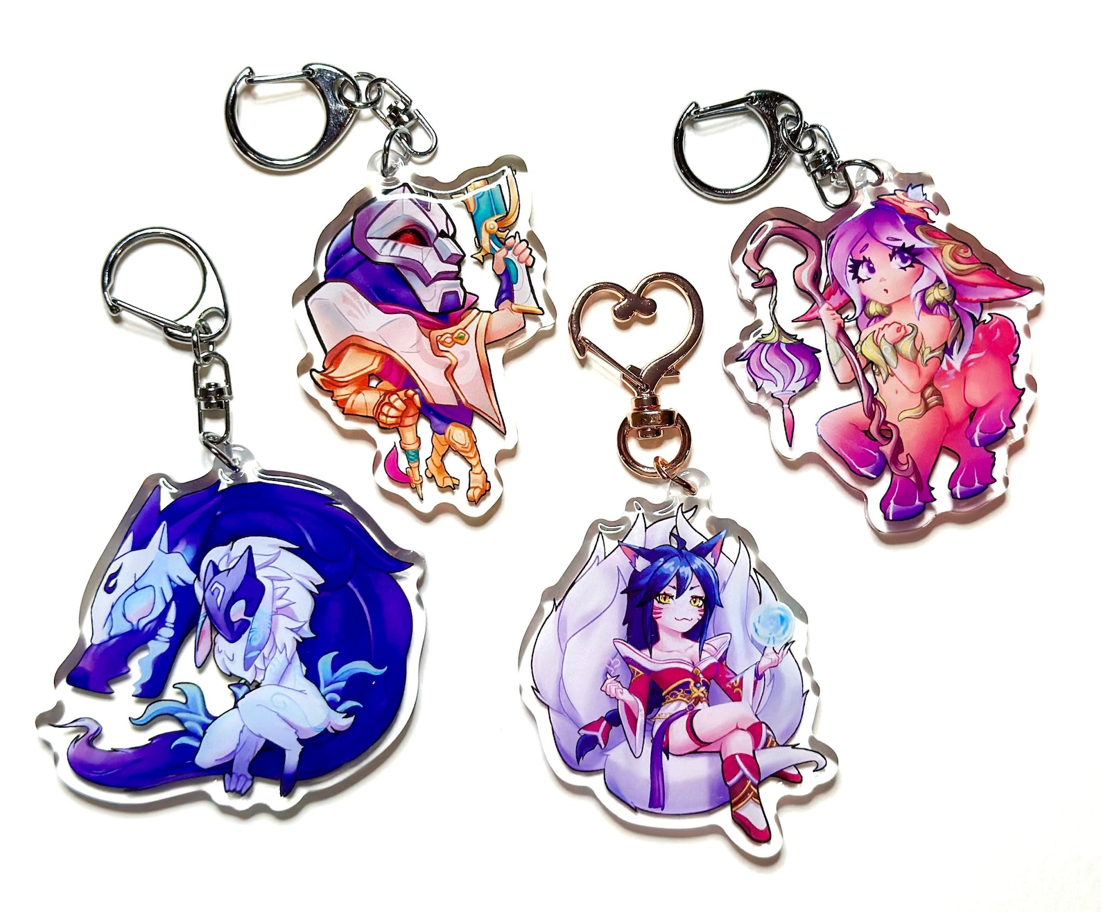 League of Legends Ahri, Kindred, Jhin, Lillia Acrylic Keychain - Etsy ...